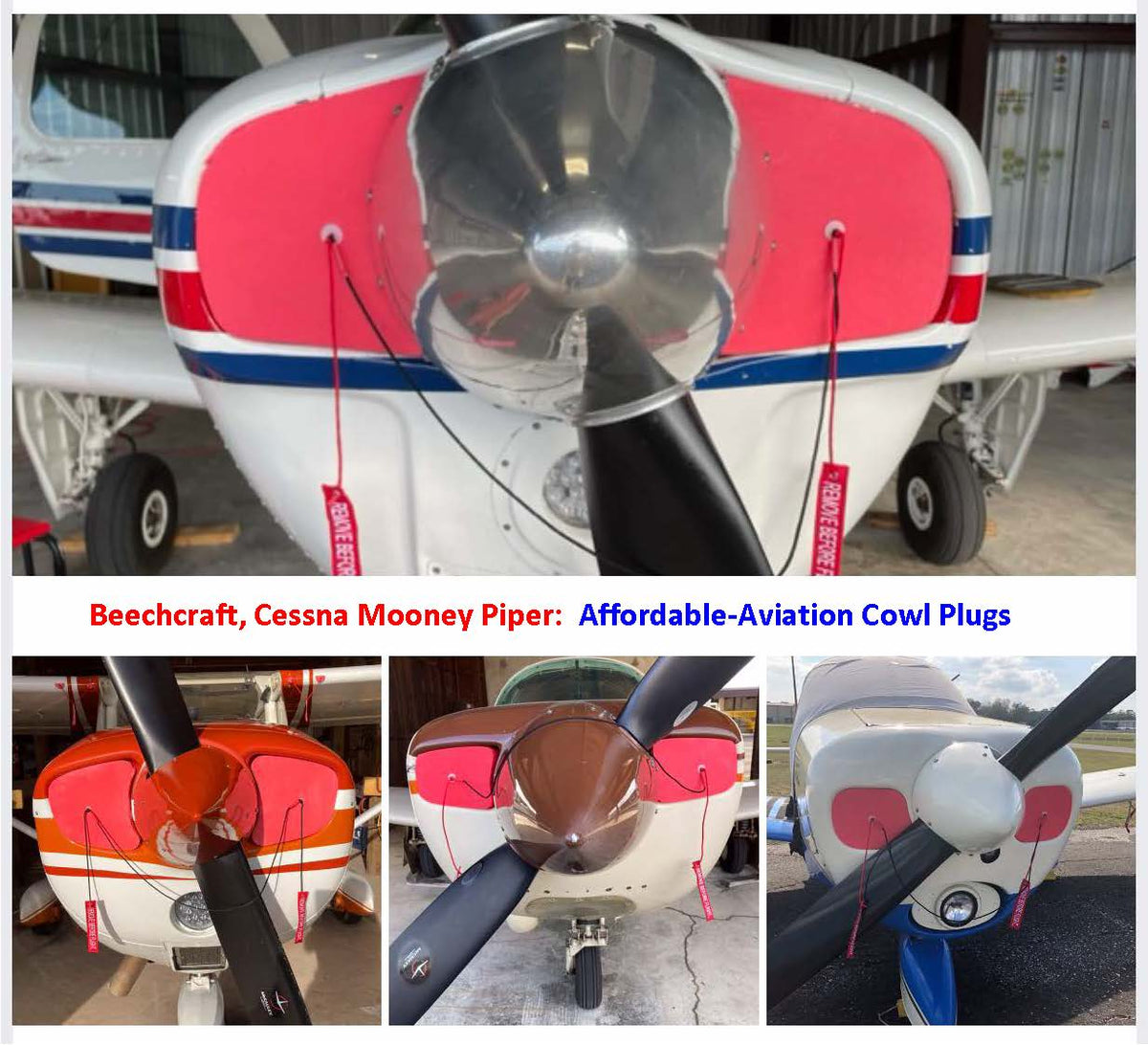 PIPER AIR INLET - COWL PLUGS, EXHAUST PIPE PLUGS – Affordable Aviation