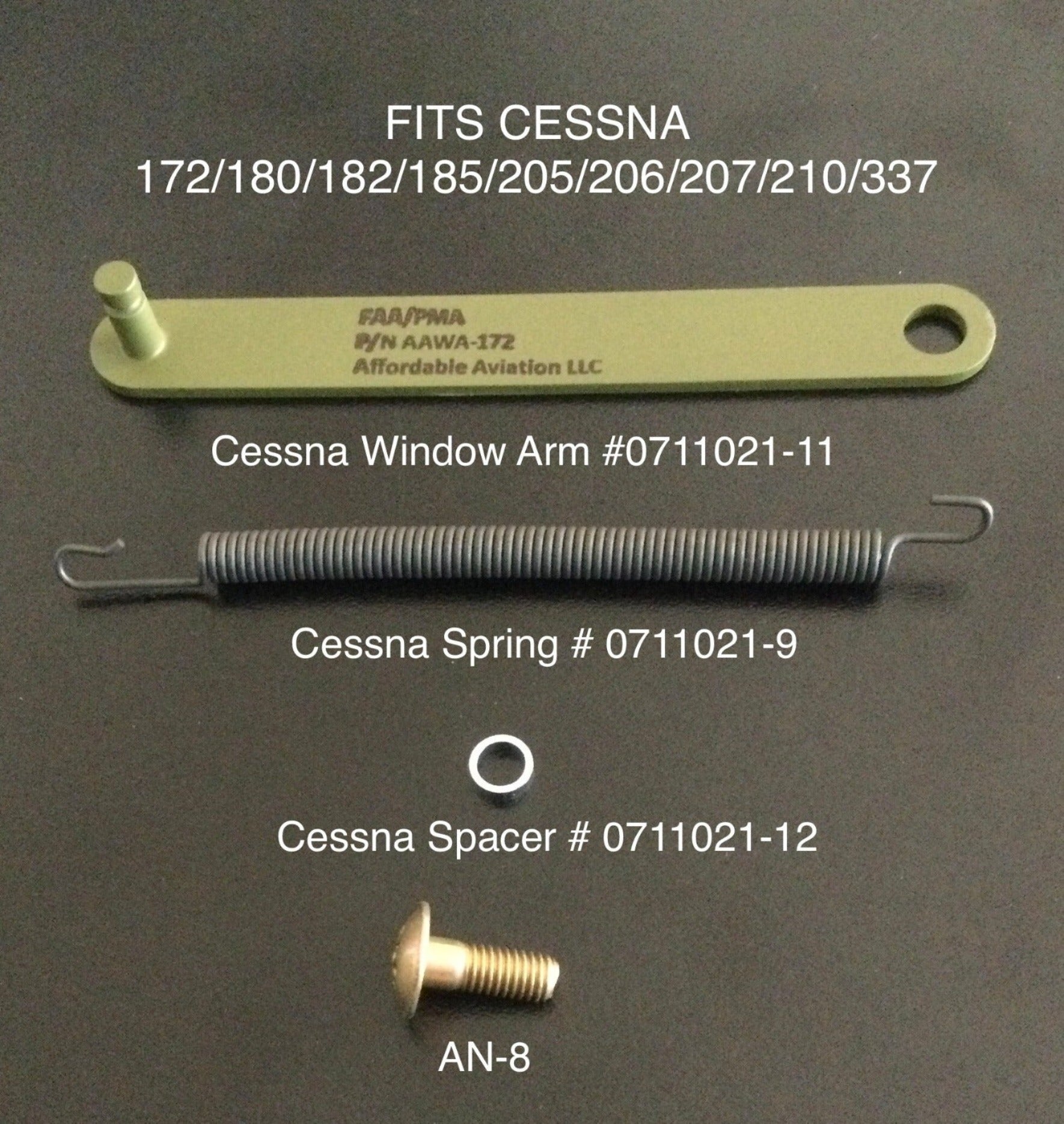 0711021-11 & 0711021-4 CESSNA WINDOW ARM KIT FAA/PMA Approved, WINDOW ...