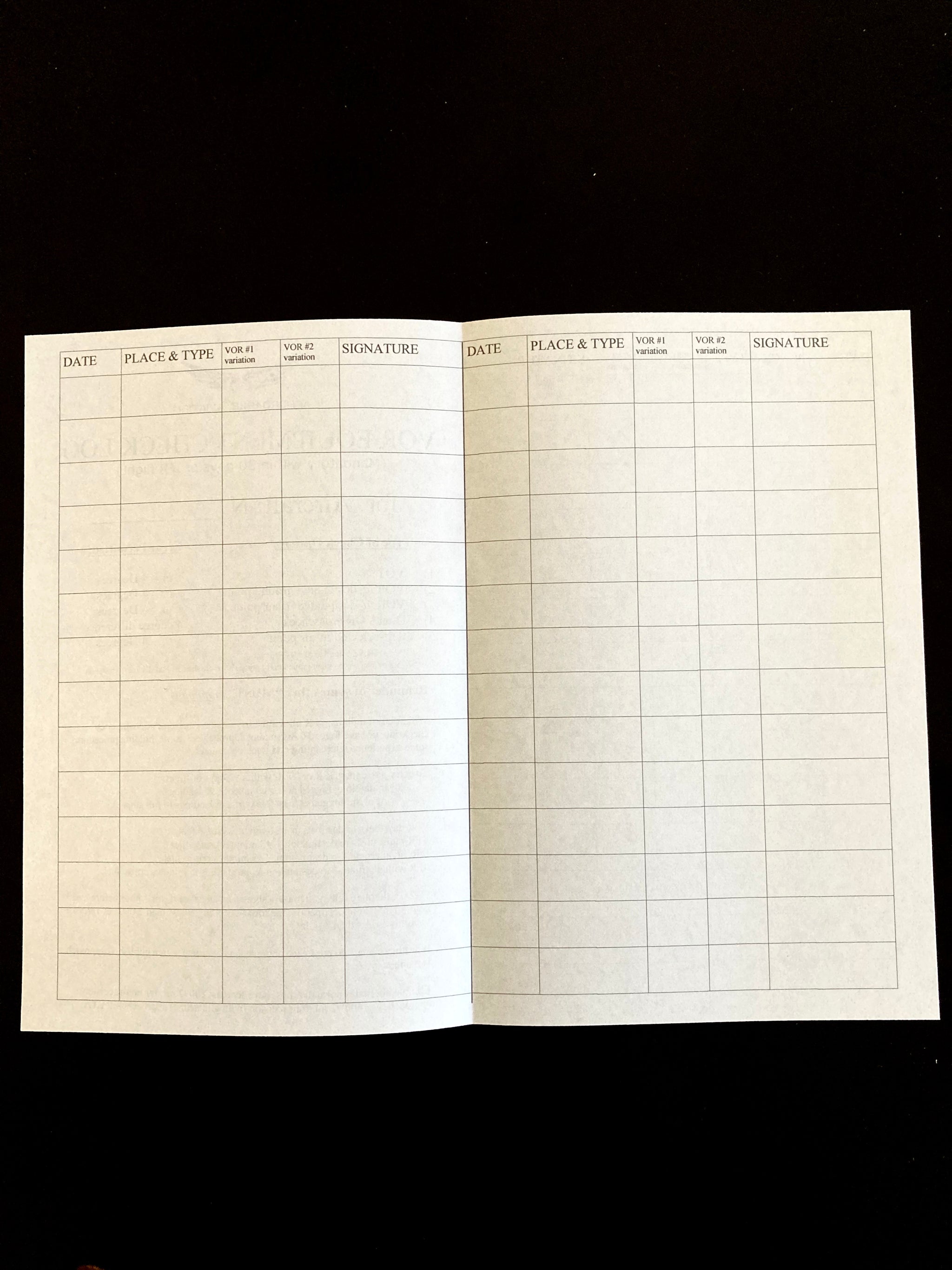 FREE - VOR EQUIPMENT CHECK LOG – Affordable Aviation